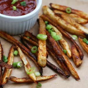 Crispy Baked French Fries Recipe With Raspberry Ketchup