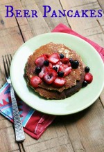 Beer Pancakes With Macerated Strawberries and Blueberries