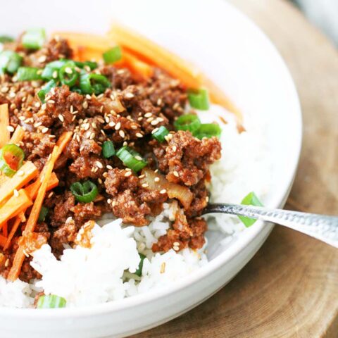 Gochujang Ground Beef Bowls