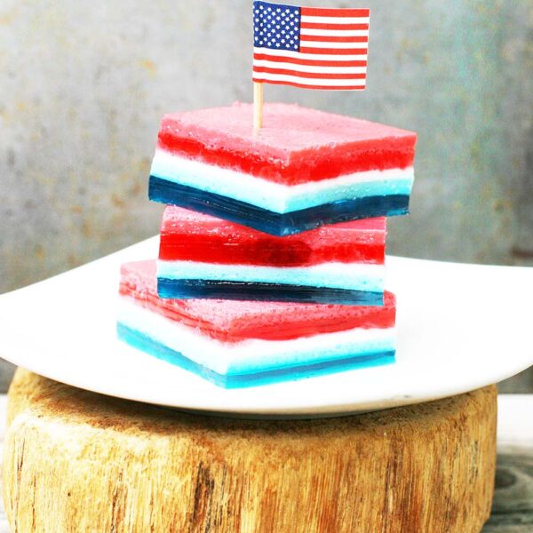 Red, White, and Blue Layered Jell-O